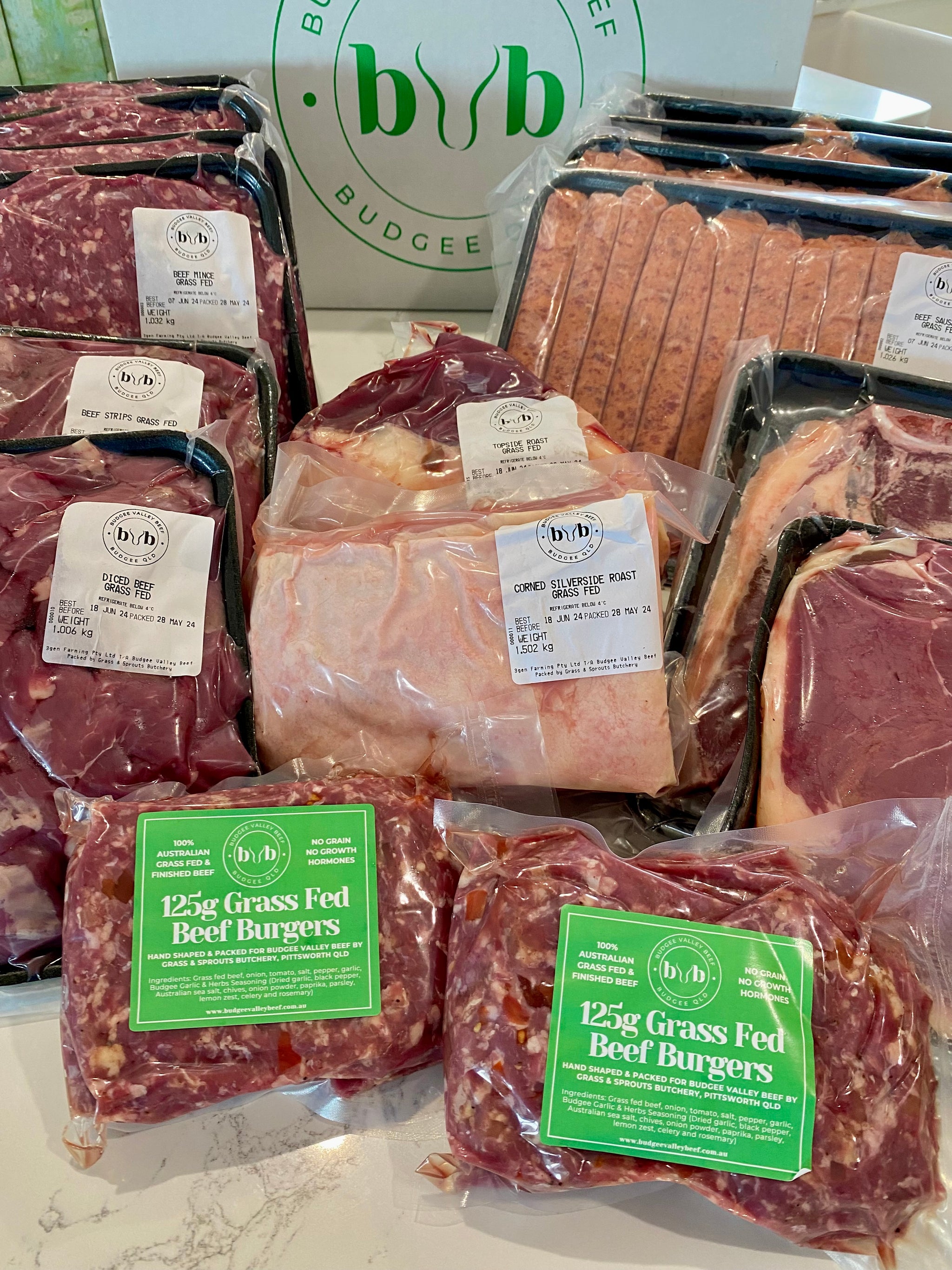 15kg Family Favourites Box - Grass Fed Beef – Budgee Valley Beef
